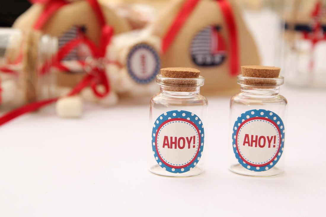 Nautical AHOY Stickers with Polka-Dots – Americasfavors