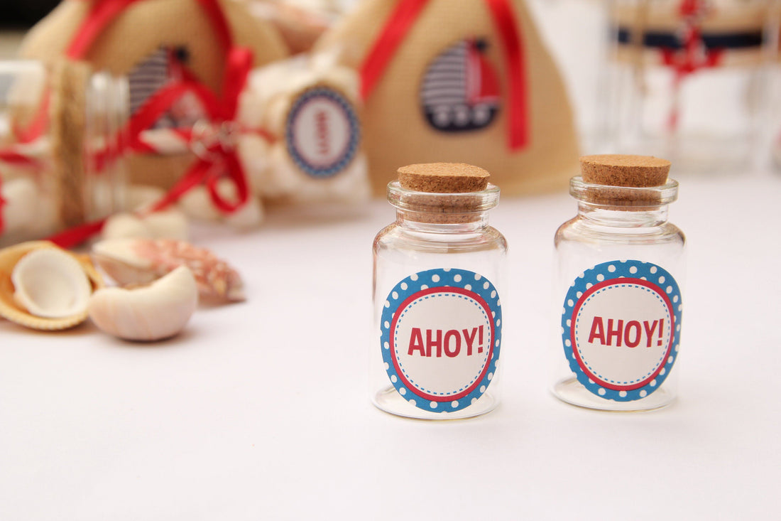 Nautical AHOY Stickers with Polka-Dots – Americasfavors