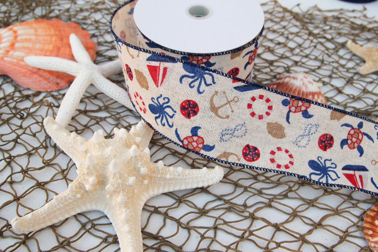 2.5" Wired Nautical Assortment Ribbon – Americasfavors