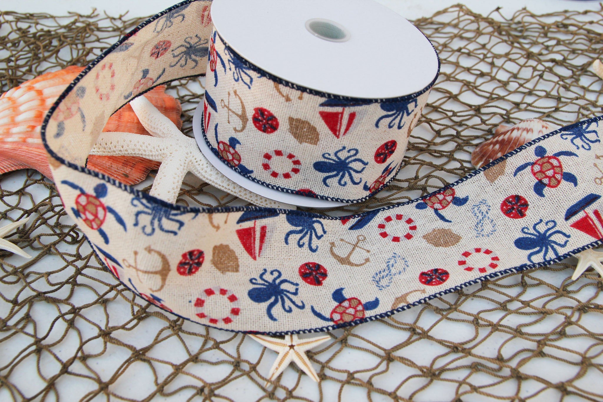 2.5" Wired Nautical Assortment Ribbon – Americasfavors