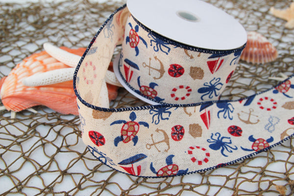 2.5" Wired Nautical Assortment Ribbon – Americasfavors
