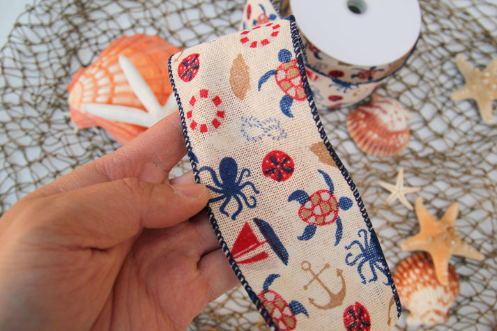 2.5" Wired Nautical Assortment Ribbon – Americasfavors