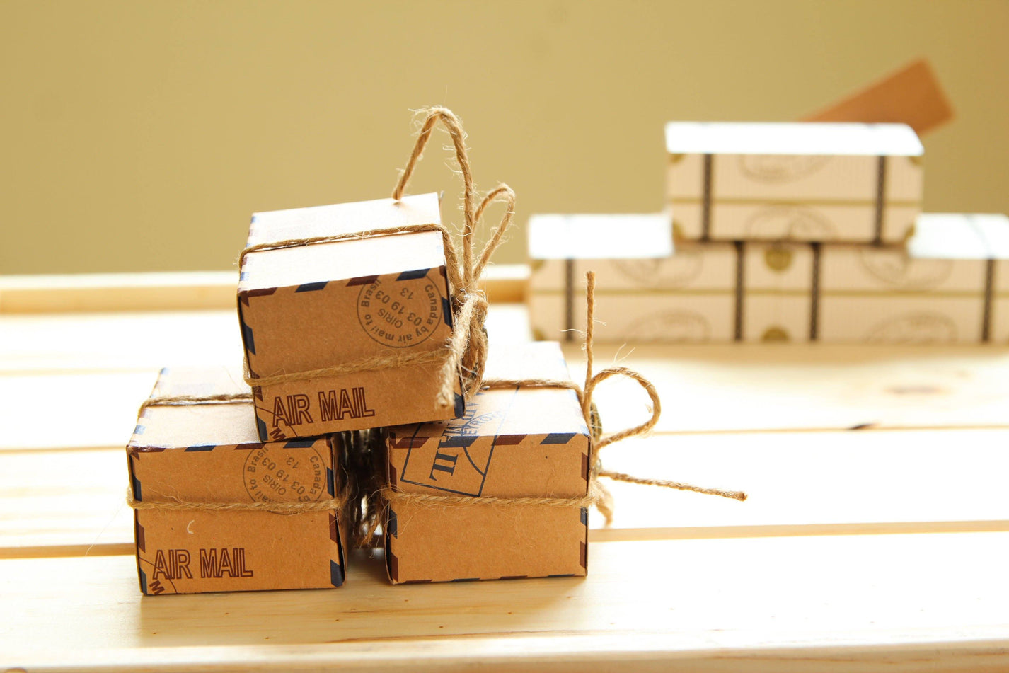 Air Mail Postal Package Favor Boxes (12 pieces) – Americasfavors