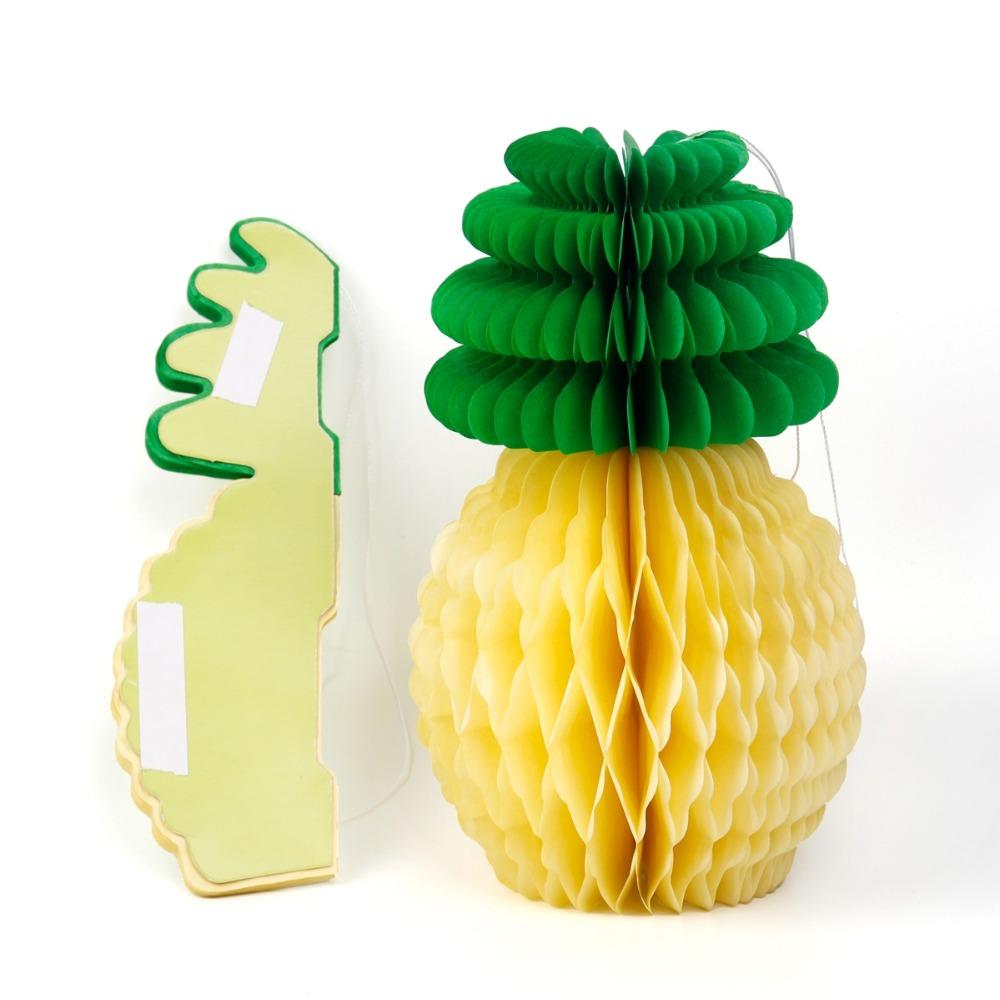 2 Ct- Pineapple Tissue Paper Honeycomb for Tropical Theme Party ...